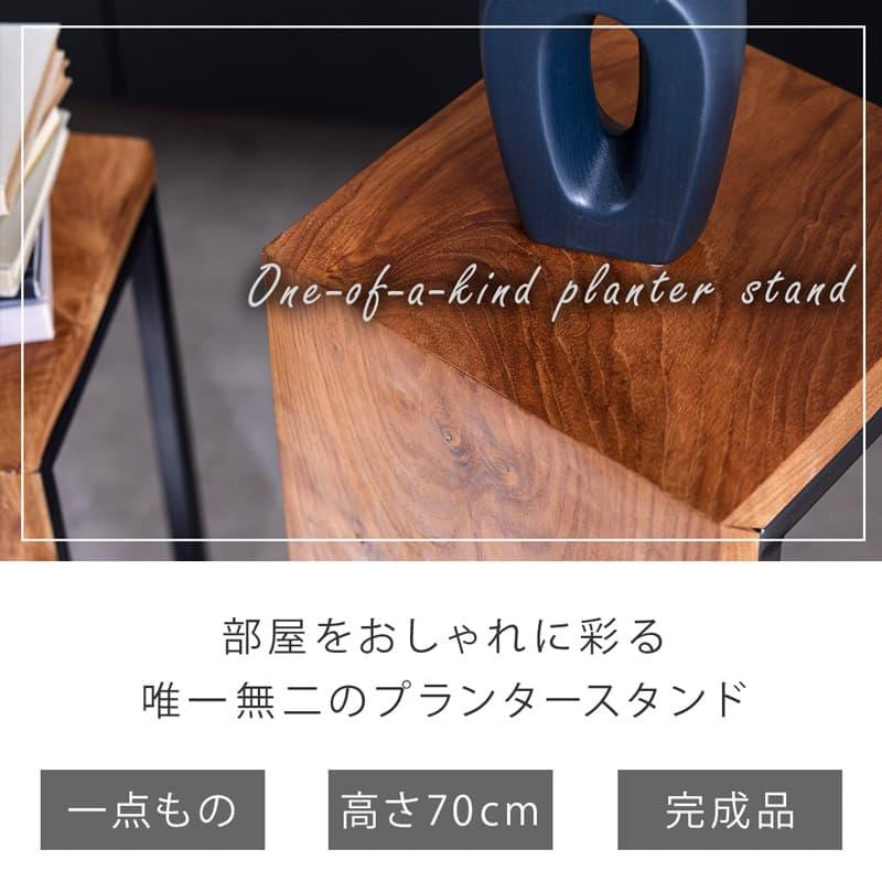 プランタースタンド スタンド 完成品 一点もの 天然木 スチール 高さ70cm ブラウン ブラック 個体差 おしゃれ シンプル モダン ヴィンテージ 観葉植物 北欧 0492 : Living ...