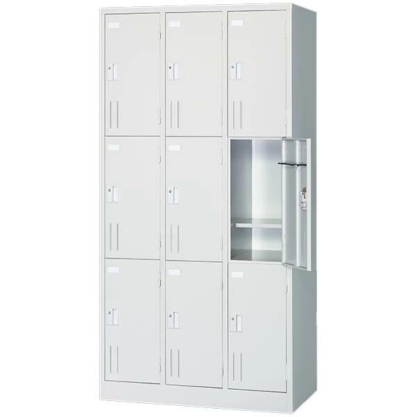 ロッカー 9人用 シリンダー錠 ホワイト色 スチール 更衣ロッカー 多人数ロッカー 9人 SV9A-AW-S キャビネット オフィス家具 車上渡し 日本製 送料無料 : DELTA オフィス ...
