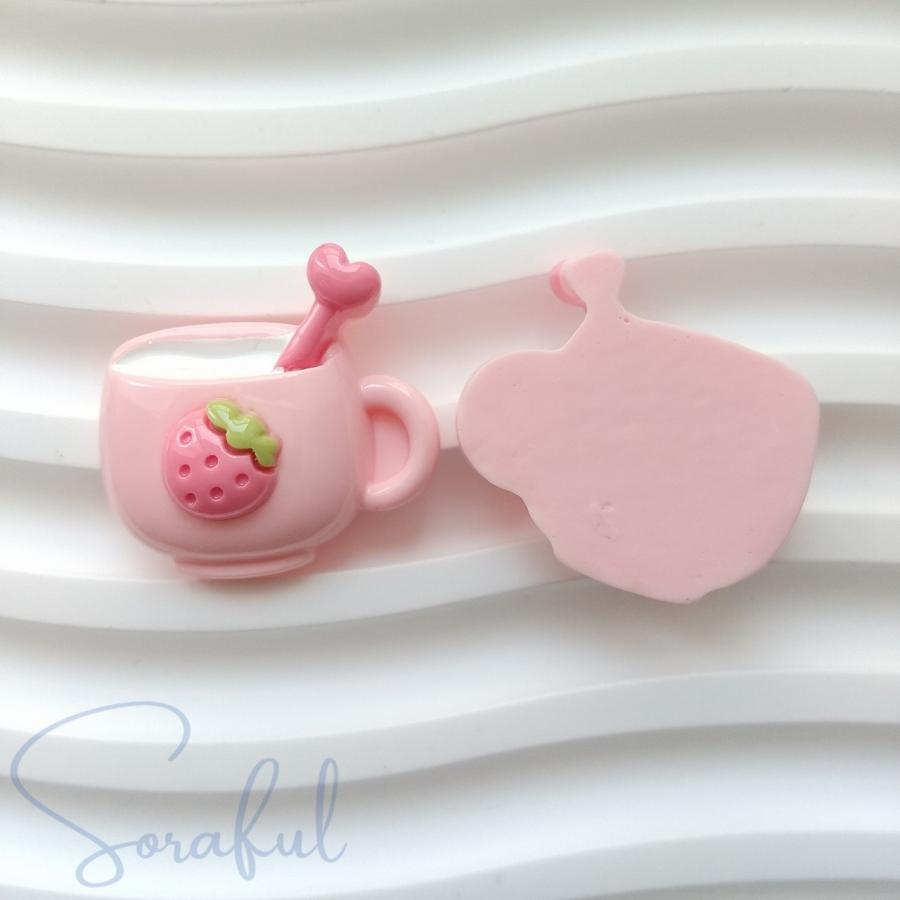 デコパーツ 苺ミルクマグカップ スイーツ ドリンク ストロベリー 4個 D-0107 :D-0107:ソラフルキッズ - 通販 - Yahoo ...