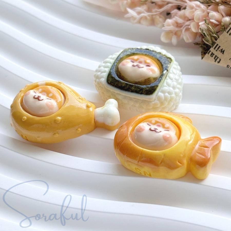 デコパーツ 柴犬 フライドチキン たい焼き おにぎり しばいぬ 貼り付けパーツ 4個 D-0501 : ソラフルキッズ - 通販 - Yahoo!ショッピング