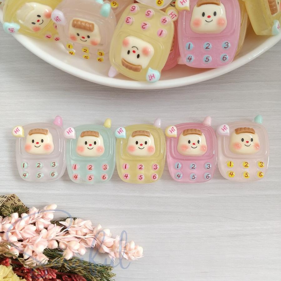 デコパーツ 携帯電話 ガラケー クリアカラー フェイス 貼り付けパーツ 4個 D-0549-4 : ソラフルキッズ - 通販 - Yahoo!ショッピング