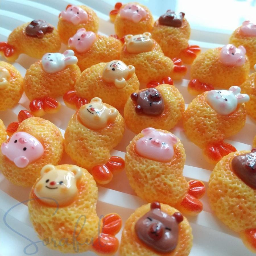 デコパーツ えびフライみたいなアニマルたち カピバラ うさぎ くま ぶた 動物 貼り付けパーツ 4個 D-0642 : d-0642 : ソラフルキッズ - 通販 - Yahoo!ショッピング