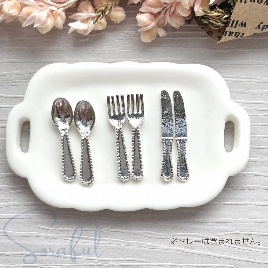 デコパーツ ミニチュアカトラリー ナイフ フォーク スプーン 各2x3種 貼り付けパーツ 6個 D-0718 : ソラフルキッズ - 通販 - Yahoo!ショッピング