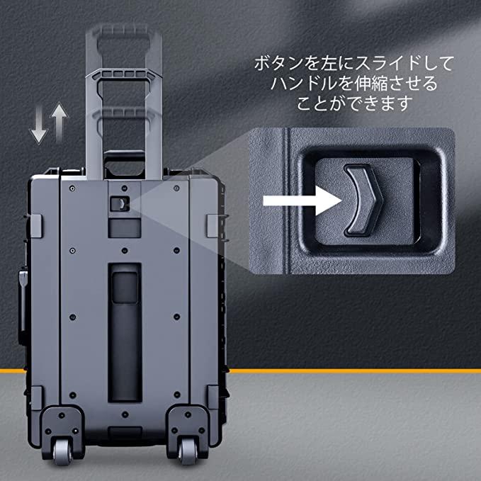 Lykus HC-6030 車輪付 防水防塵 プロテクターケース キャスター付 格子状カットスポンジ内蔵 内寸:60x43x27 cm カメラ ...