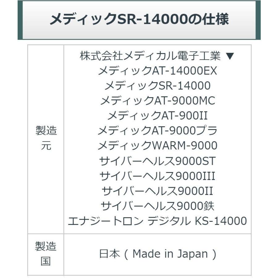 メディック SR14000eco （レピオス SR 14000） 中古 Bランク 10年保証 日本セルフメディカル 電位治療器 : 健康家電ショップ - 通販 - Yahoo!ショッピング