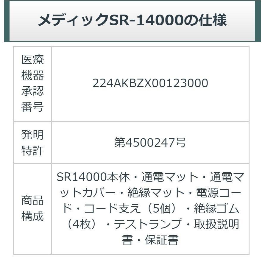 メディック SR14000eco（レピオス SR 14000）特価ランク 1年保証 日本セルフメディカル 電位治療器 :SReco-C-1:健康家電ショップ - 通販 - Yahoo!ショッピング