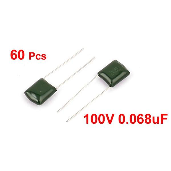 uxcell コンデンサ キャパシタ 2A683J 100V 0.068uF 5%公差 軸リード 60個 :a15122100ux0693 ...