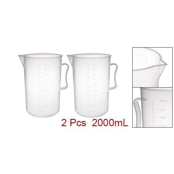 uxcell 計量カップ ビーカー ラボ用 透明 PP プラスチック ハンドル付ビーカー 目盛り付 2000ml 2個入り : a18031400ux0093 : ソウテン2号店 - 通販 ...