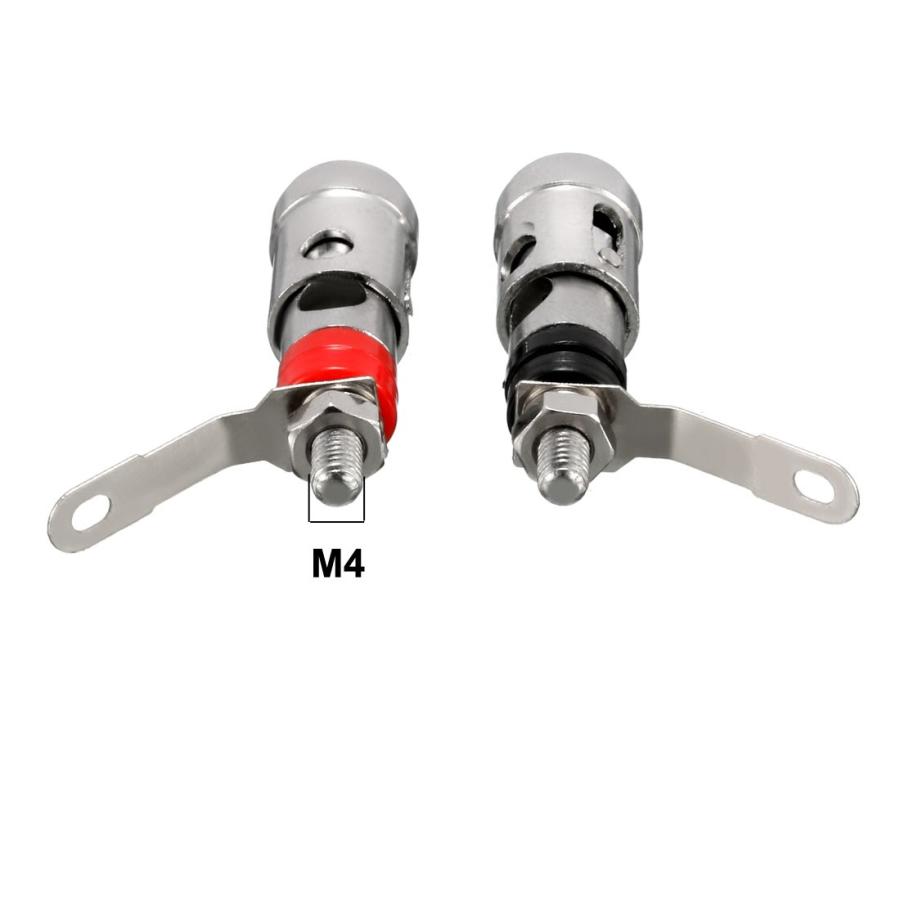 uxcell バインディングポスト バナナプラグソケット ポスト端子 ネジ径M4 JR2051B レッド ブラック 10個入り : ソウテン2 ...