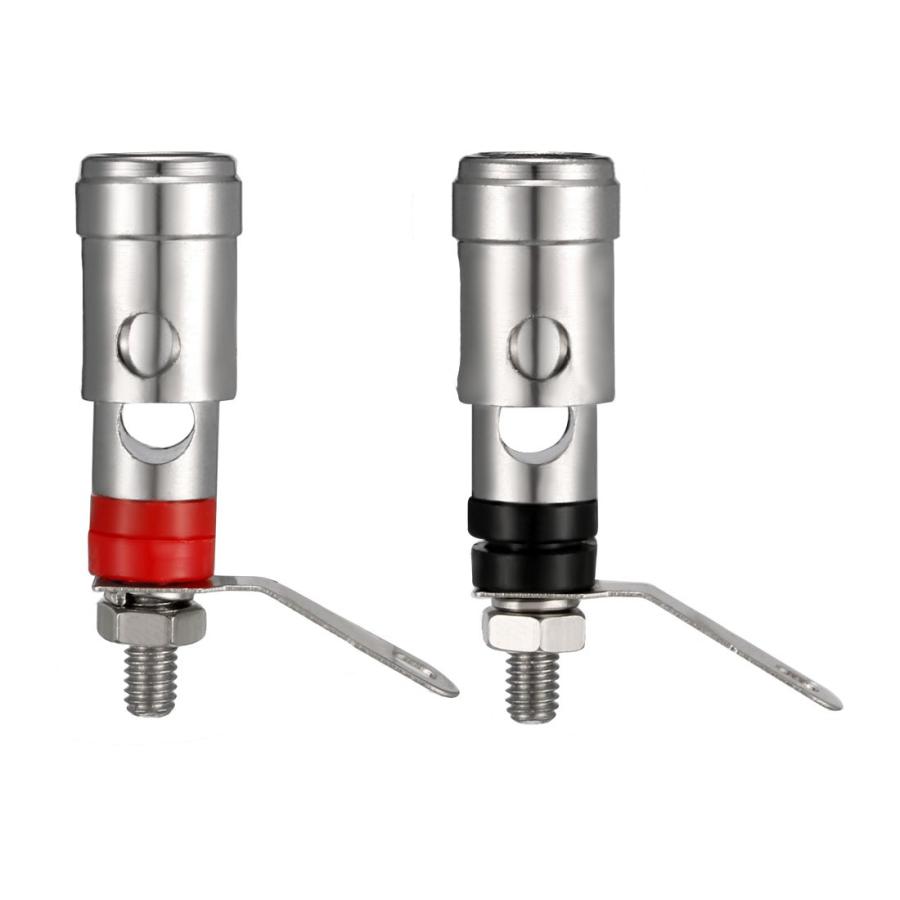 uxcell バインディングポスト バナナプラグソケット ポスト端子 ネジ径M4 JR2051B レッド ブラック 10個入り : ソウテン2 ...