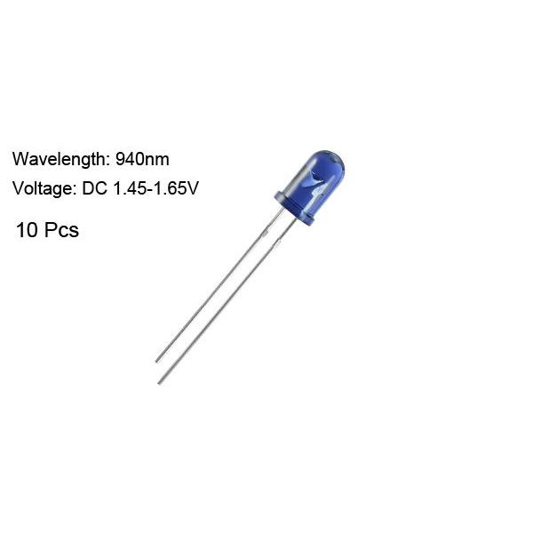 uxcell IRエミッタダイオード LED IRエミッター発光ダイオード TSAL6200 Arduino用 10個 5mm 940nm ...