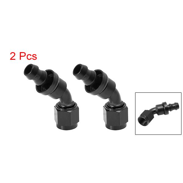 X AUTOHAUX プッシュロックホースフィッティング プッシュロックホース金具 燃料ラインホースエンド アルミ ブラック AN6 45度 2個入 : ソウテン2号店 - 通販 ...