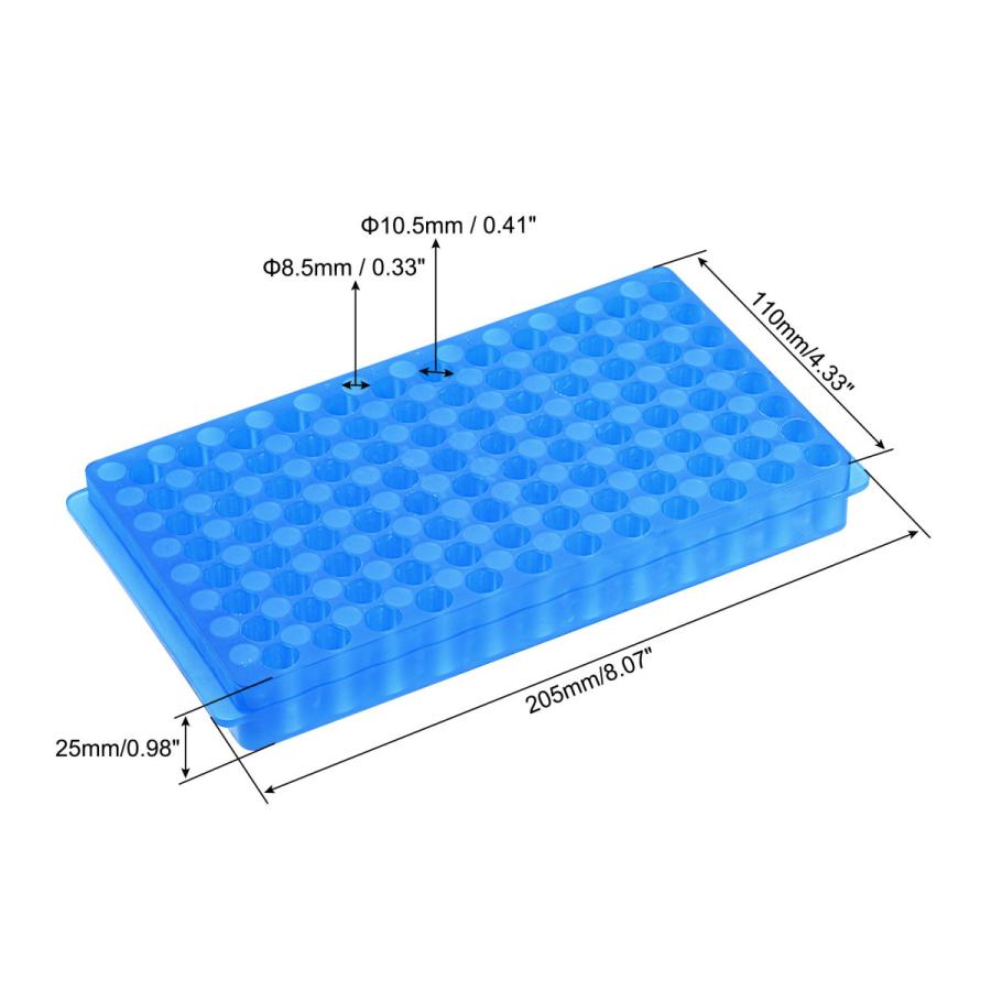 uxcell 遠心チューブラック 96-ウェル ダブルパネル ふた付き 0.5ml/1.5ml/2mlチューブ用 穴径10.5 mm/8.5 ...