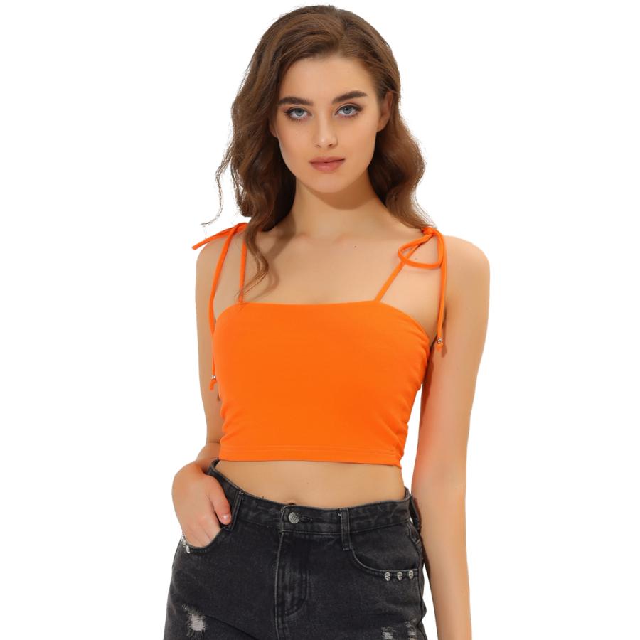 uxcell Allegra K チューブトップ キャミソール ノースリーブ ストライプ レインボー柄 夏 レディース オレンジ S : ソウテン2号店 - 通販 - Yahoo!ショッピング