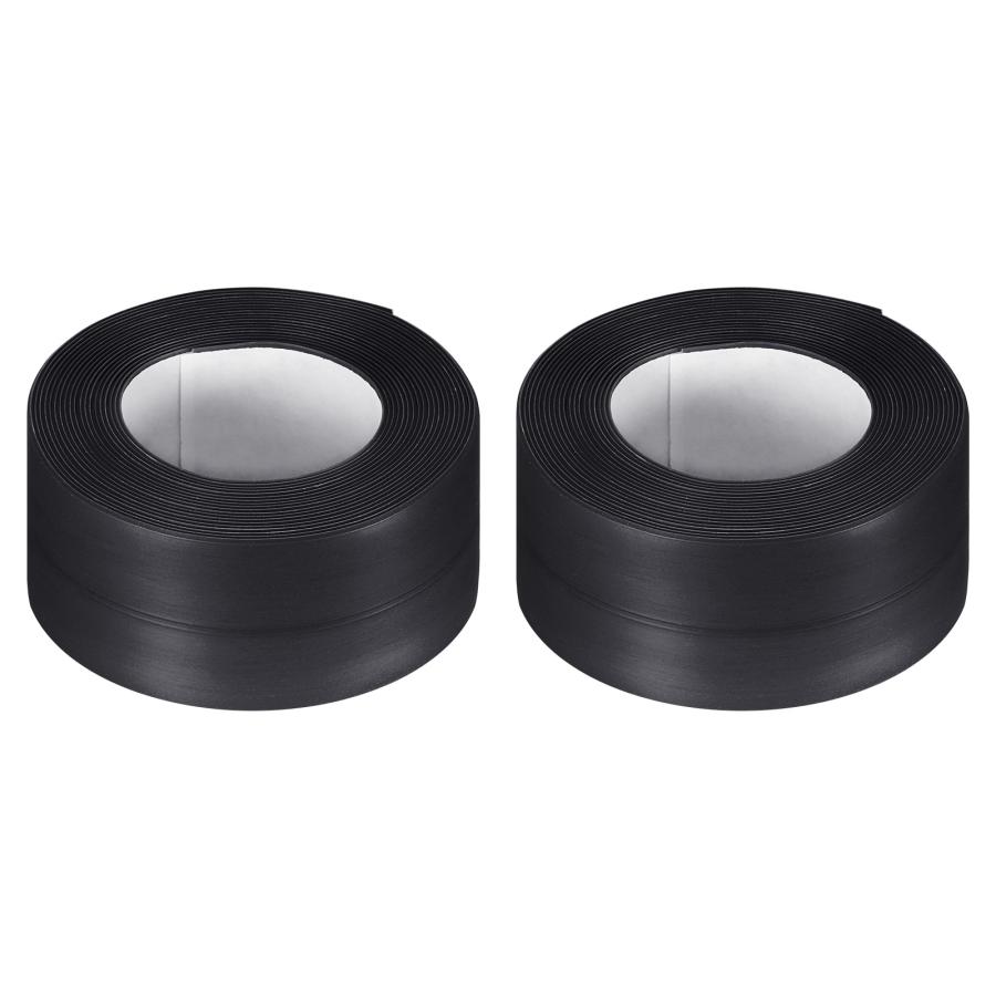 uxcell 防水シールコーキングテープ 自己接着 PVC シーリングテープ キッチン 浴室用 38mmx3.2m ブラック 2個 : ソウ ...