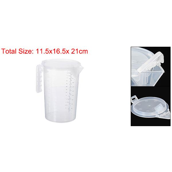 PATIKIL 目盛付きビーカー 2000ml PP プラスチック 液体計量カップ 両面ブラック目盛り ハンドル蓋と注ぎ口付き ラボ キッチン 家庭用 : ソウテン2号店 - 通販 ...