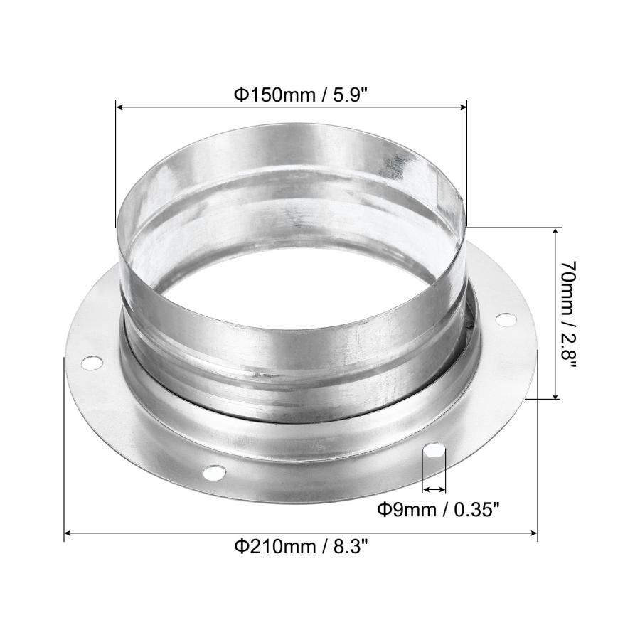 uxcell PATIKIL 150mm ダクト接続 金属フランジ継手 ダクト気密カップリング ベント延長 フランジ付き 換気 HVACシステム用 : ソウテン2号店 - 通販 - Yahoo ...