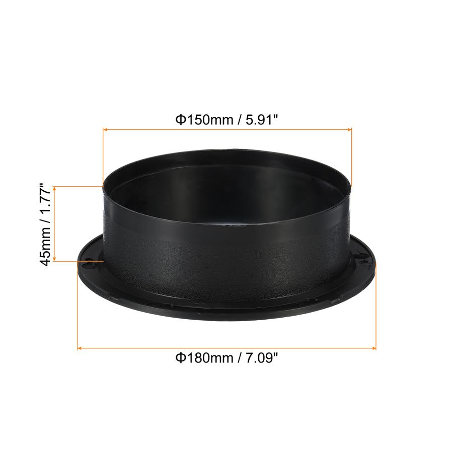 uxcell PATIKIL 150mm ダクトコネクタフランジ 2個 ABS ダクトエアフローチューブベントコネクタ HVAC ブラック :a22102500ux0314:ソウテン2号店 ...