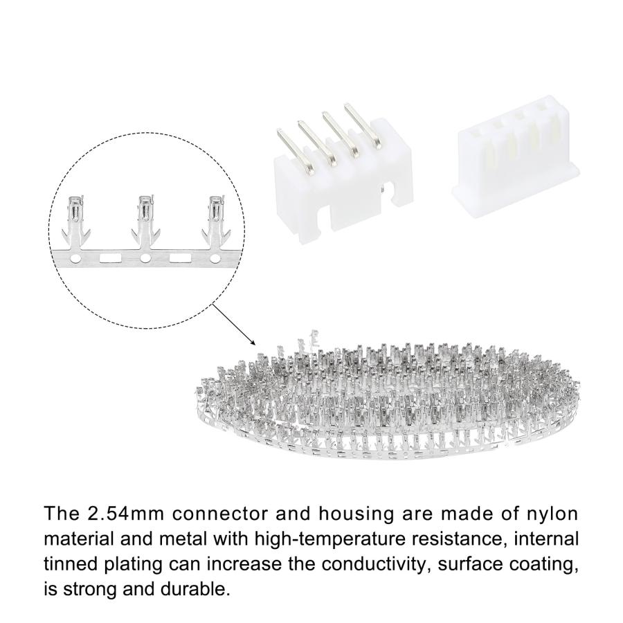 uxcell 2.54mmピッチコネクタキット 4ピン オスメス ヘッダー直角ソケットハウジングケーブルアダプターおよび圧着DIPキット 50セット : ソウテン2号店 - 通販 ...