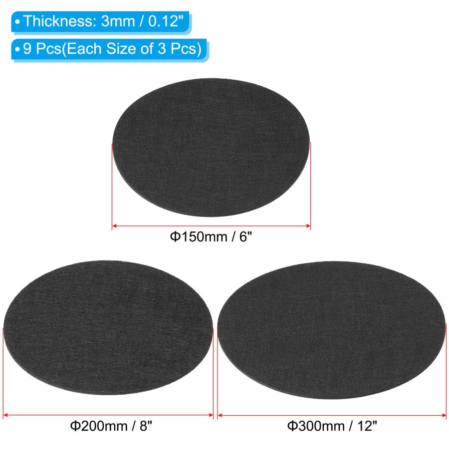 PATIKIL 植物コースター 150mm 200mm 300mm 9個 リバーシブル ラウンドフェルト 植木鉢ドリップパッドまっと ブラック : ソウテン2号店 - 通販 - Yahoo ...