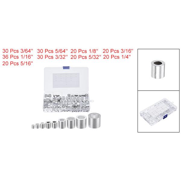 uxcell アルミ圧着ワイヤロープストップスリーブ 9サイズ1.2mm 1.5mm 2mm 2.5mm 3mm-6mm 8mm 220個 : ソウテン2号店 - 通販 - Yahoo!ショッピング