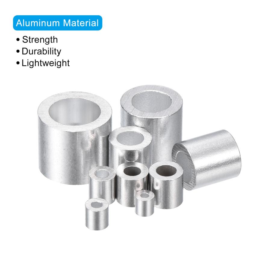 uxcell アルミ圧着ワイヤロープストップスリーブ 9サイズ1.2mm 1.5mm 2mm 2.5mm 3mm-6mm 8mm 220個 : ソウテン2号店 - 通販 - Yahoo!ショッピング