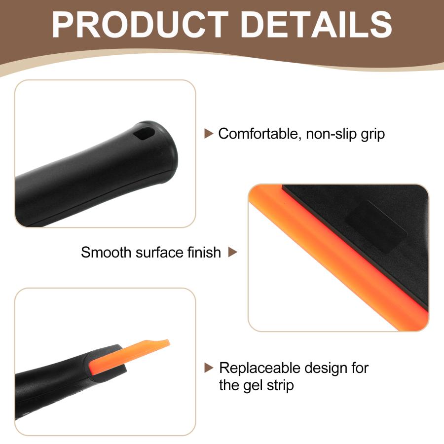 uxcell 6"の長さのオートウォーターブレードシャワースクイージー ノンスリップハンドル付き 黒 : ソウテン2号店 - 通販 - Yahoo!ショッピング