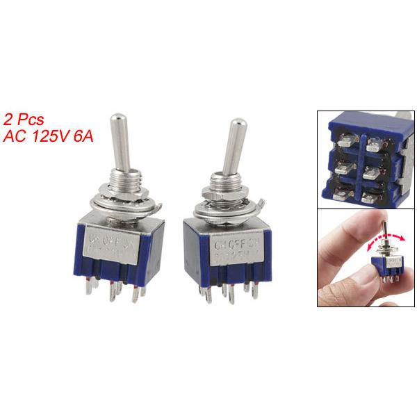 uxcell トグルスイッチ DPDT ON/OFF/ON 3ポジション AC 125V 6A 2個入り : ソウテン3号店 - 通販 - Yahoo!ショッピング