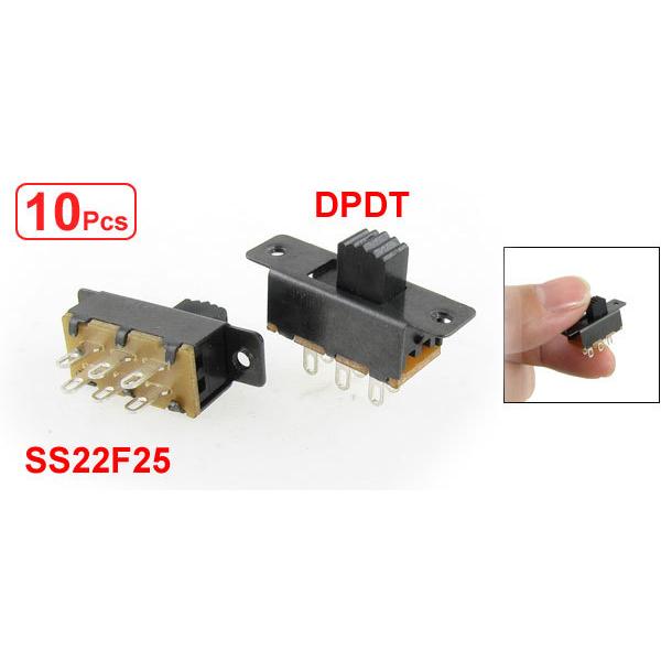 uxcell SS22F25-G52ポジションDPDT2P2Tパネルマウントミニスライドスイッチはんだラグ 10個 : ソウテン3号店 - 通販 - Yahoo!ショッピング