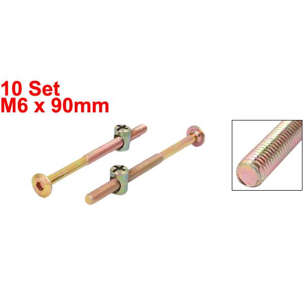 uxcell 六角穴付きボルト ナット付き 継手 金属 M6 x 90mm 家具備品 ブロンズトーン 10個入り :a16080100ux0092:ソウテン3号店 - 通販 - Yahoo ...