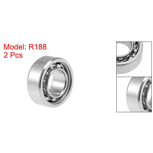 uxcell ハイブリッドセラミック玉軸受 R188 6.35mmx12.7mmx4.76mm オープンタイプ ステンレスベアリング 2個入り ...