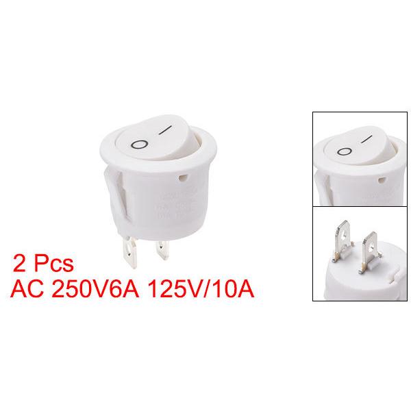 uxcell ロッカースイッチ プラスチック製 ブラック ラウンド形 2ピンON/OFF AC250V/6A 125V/10A 2個入り : ソウテン3号店 - 通販 - Yahoo!ショッピング
