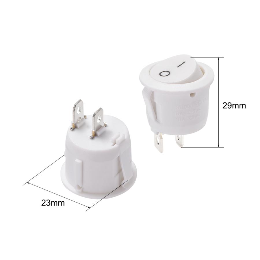 uxcell ロッカースイッチ プラスチック製 ブラック ラウンド形 2ピンON/OFF AC250V/6A 125V/10A 2個入り : ソウテン3号店 - 通販 - Yahoo!ショッピング
