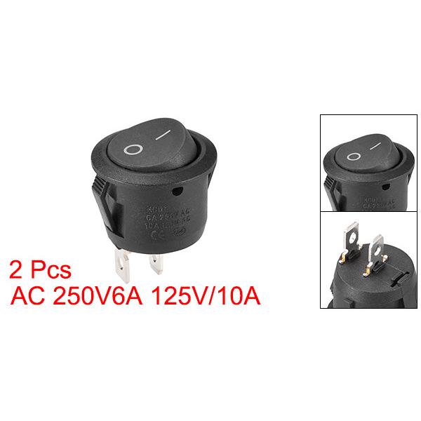 uxcell ロッカースイッチ プラスチック製 ブラック ボートトグルスイッチ 2ピン ON/OFF AC250V/6A 125V/10A 2個入り : ソウテン3号店 - 通販 ...