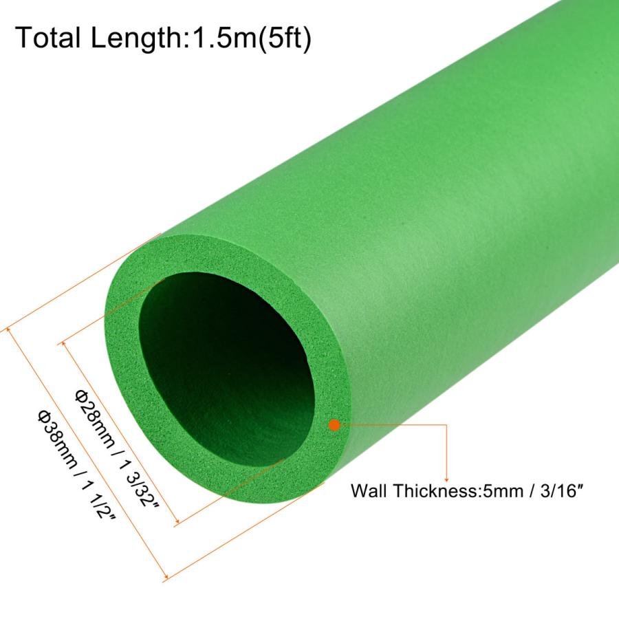 uxcell フォームグリップチューブ ハンドルグリップ 内径28mm 外径38mm 壁厚5mm 全長1.5m グリーン ツールハンドル サポート : ソウテン3号店 - 通販 - Yahoo ...