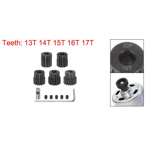 uxcell 32Pピニオンギアセット 5mmシャフト 13T 14T 15T 16T 17T モーターギア 3.17mmカプラー付き 5個セット : a23092500ux0854 : ソウ ...