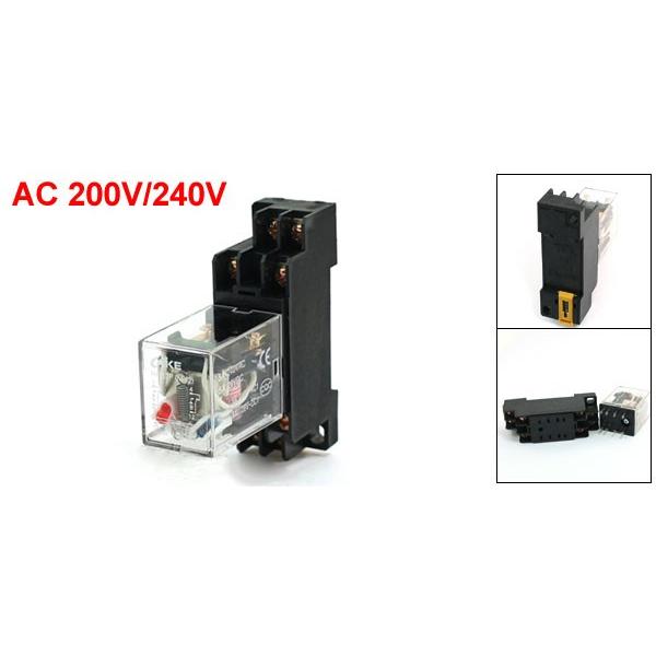 uxcell ソリッド ステート リレー 電磁リレー AC 200V/240V コイル DPDTタイプ : a13112800ux0111 ...