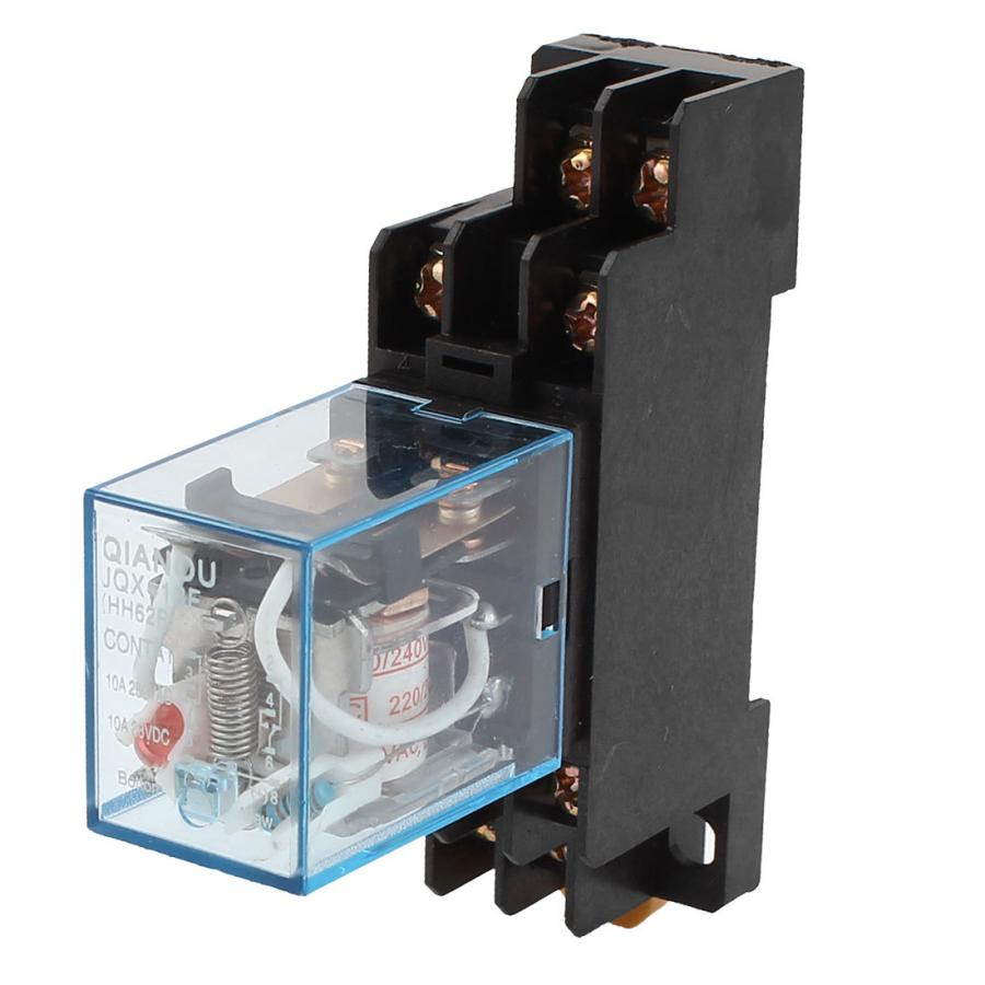 uxcell 電磁リレー パワーリレー ソケットベース 8ピン レッドLEDライト DPDT : a14063000ux0164 : ソウテン ...