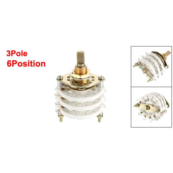 uxcell バンドセレクターロータリースイッチ 3ポール6ポジション 3デッキ 3P6T ノプなし : ソウテン - 通販 - Yahoo ...