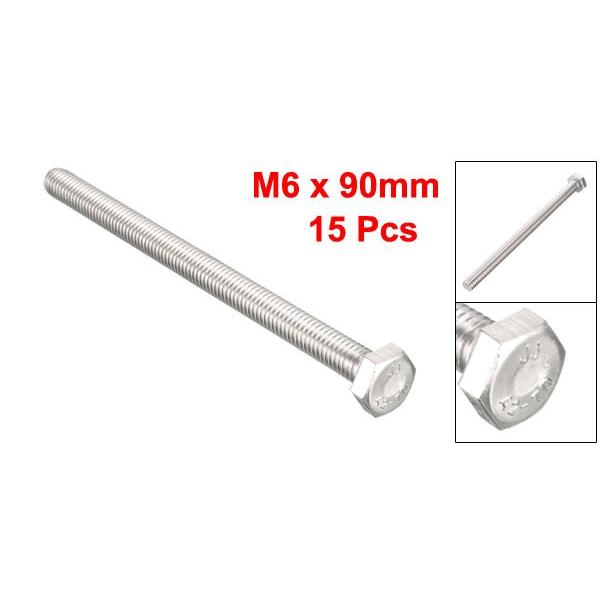 uxcell 六角頭ねじ M6 スレッド 90mm 304ステンレス鋼 ボルト ファスナー 15個入り :a18083100ux0732:ソウテン - 通販 - Yahoo!ショッピング