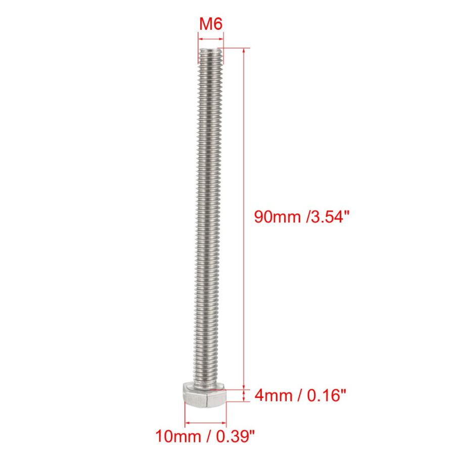 uxcell 六角頭ねじ M6 スレッド 90mm 304ステンレス鋼 ボルト ファスナー 15個入り :a18083100ux0732:ソウテン - 通販 - Yahoo!ショッピング