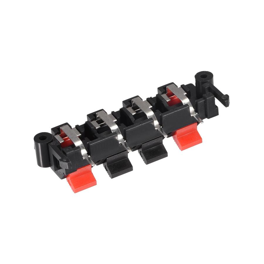 uxcell スピーカーターミナル WP4-19 AWG24-16 AC 50V/3A レッド ブラック 4ピン 4ポジション 5個入り ...