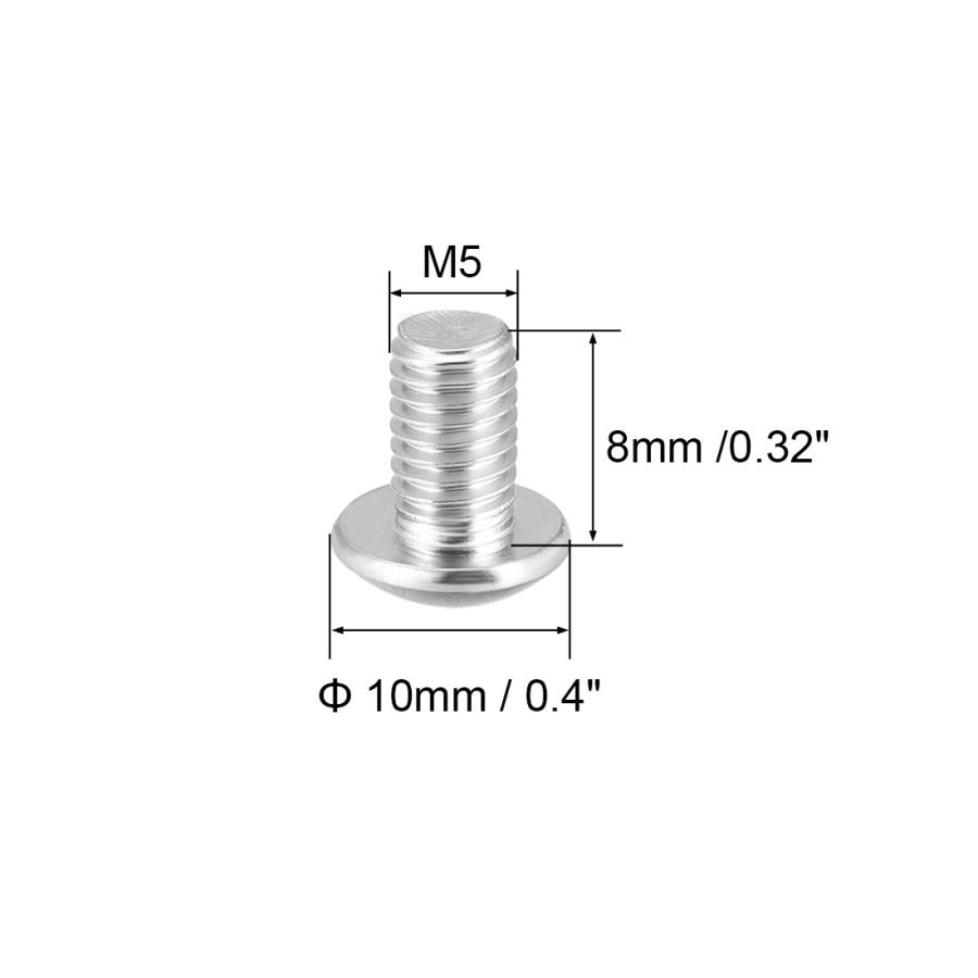 uxcell 小ネジ M5x8mm 304ステンレス鋼 六角穴付き 小ネジボルト 丸頭小ねじ 20個入り : ソウテン - 通販 ...