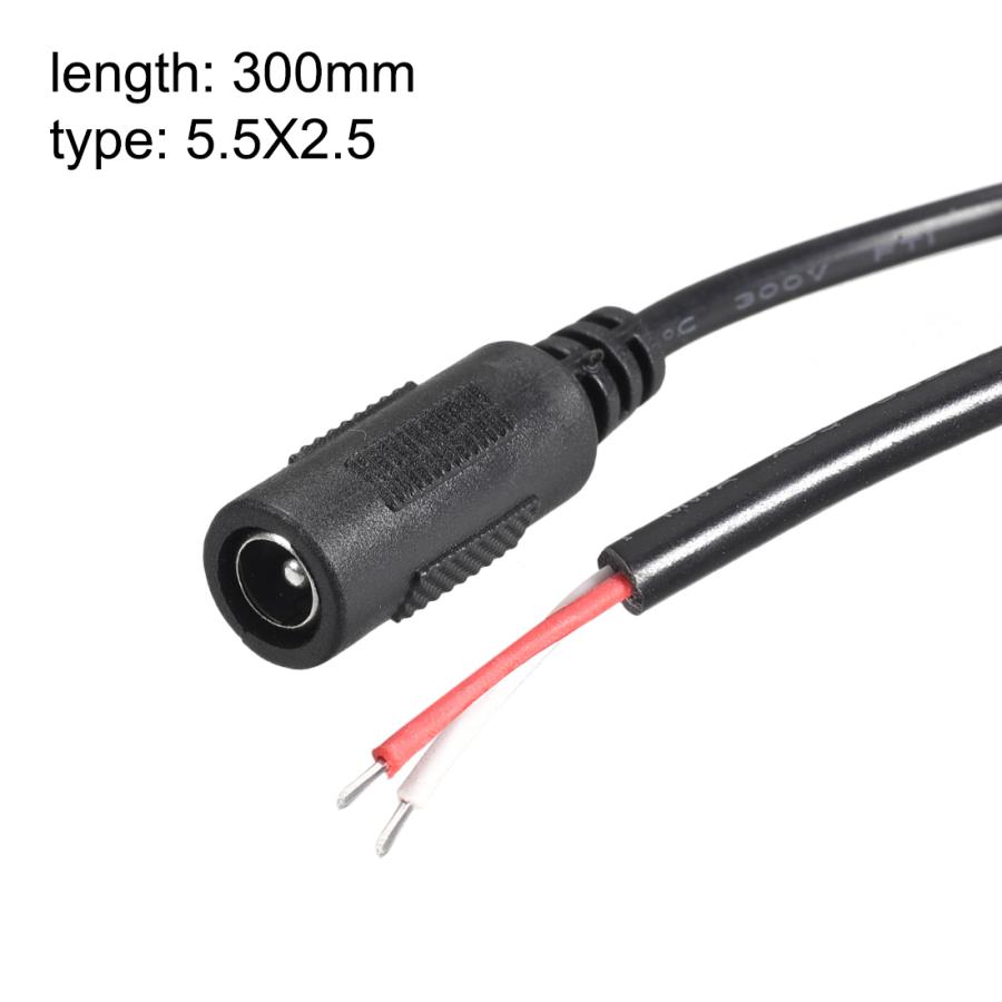 uxcell DC電源メスプラグコネクタピグテール 5.5mm x 2.5mm 4A 18AWG 長さ30cm 5個入り :a19120200ux0465:ソウテン - 通販 - Yahoo ...