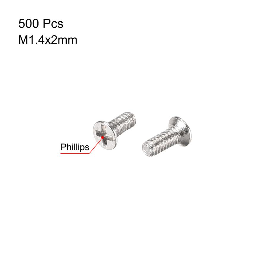 uxcell プラス皿ネジ プラスねじファスナー シルバートーン ラップトップ PC TV ファン オーディオ スイッチ M1.4x 2mm 500個 : ソウテン - 通販 - Yahoo ...