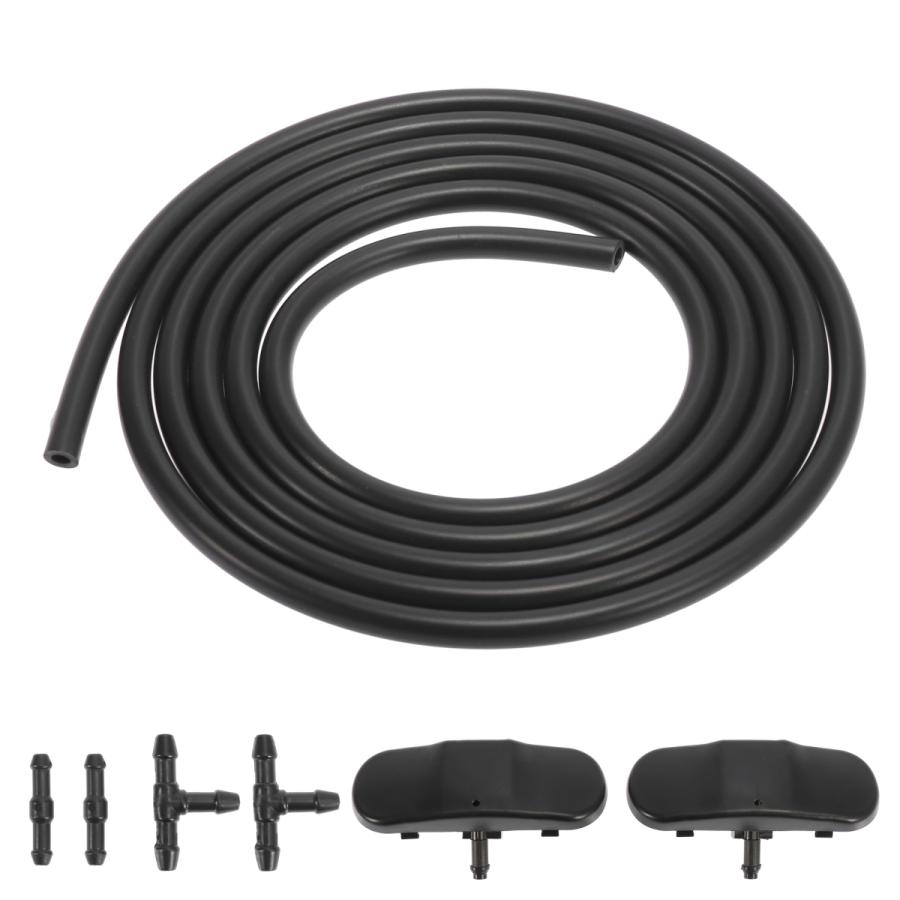 X AUTOHAUX フロントガラスウォッシャーノズル 2mフロントガラスウォッシャーホース 5M0955985C 2個コネクタ置き換え 5個 ...