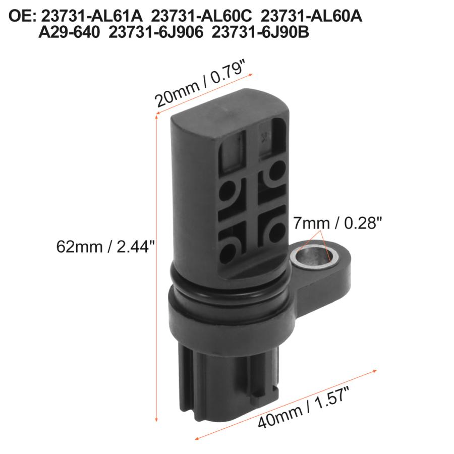 X AUTOHAUX クランクシャフトポジションセンサ A29-640 23731-AL61A 車のエンジン交換 ブラック Nissanに対応 ...