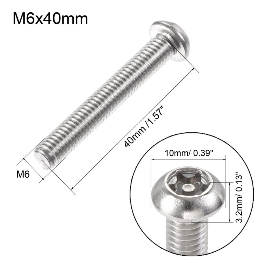 uxcell トルクスセキュリティ小ネジ M6x40mm 支柱内部のなべ頭 uxcell トルクスセキュリティ小ネジ M6x40mm 支柱内部のなべ頭