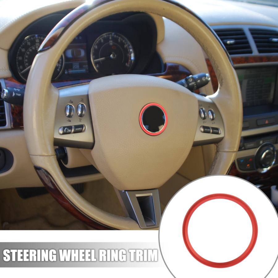 X AUTOHAUX 車ステアリングホイールデカール装飾 ステッカーカバートリム Jaguar XF XE F-PACE F-TYPE ...