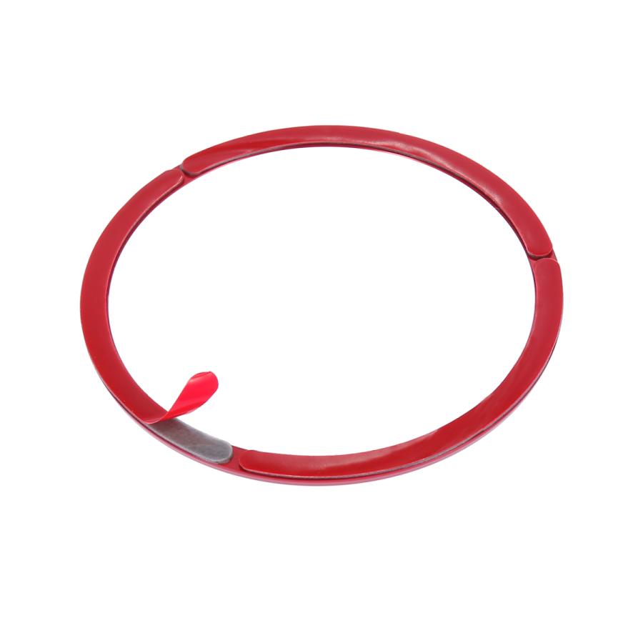 X AUTOHAUX 車ステアリングホイールのデカール装飾 ステッカーカバートリム Audi用 2012-2016用 レッド ...